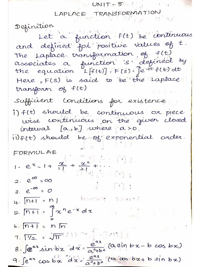 Unit 5 Laplace Transform Pdf