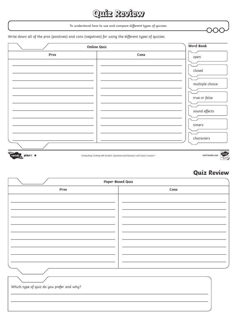 Comparing Quiz Types: Pros and Cons | PDF | Quiz