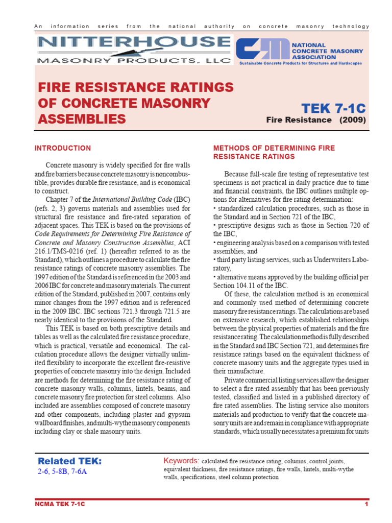 Concrete Fire Rating | PDF | Concrete | Masonry