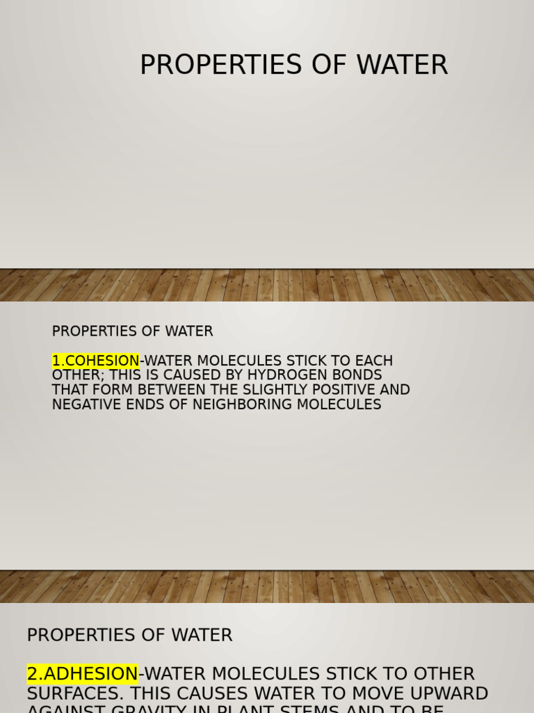 Key Properties of Water Explained | PDF