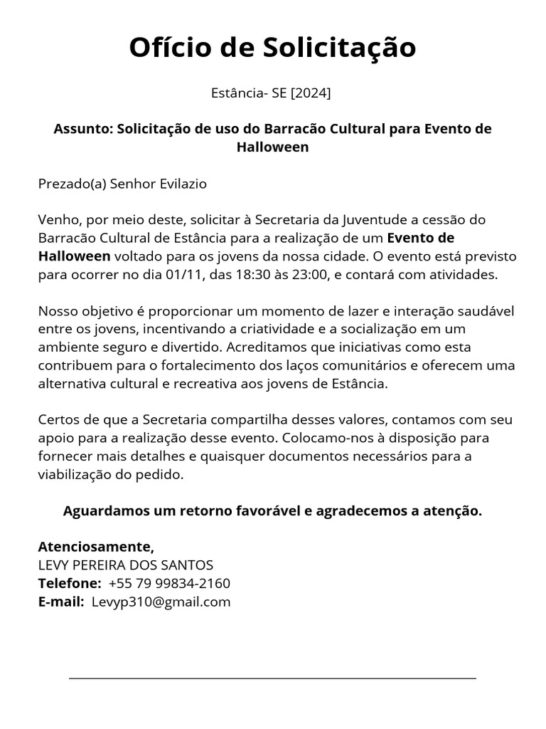 Como Fazer Um Oficio De Solicitacaocarta De Solicitacao Niss