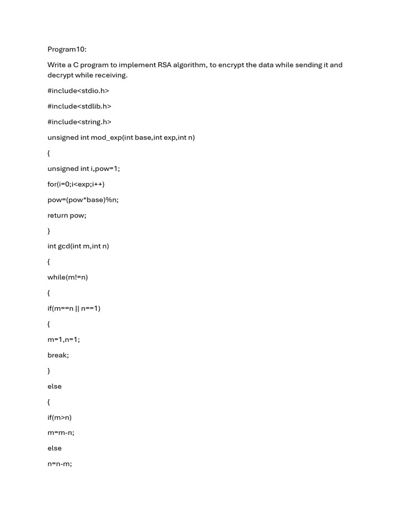 RSA Program | PDF