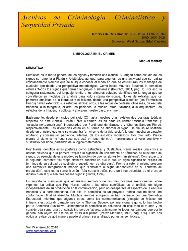 Simbología en El Crimen | PDF | Delito | Semiótica