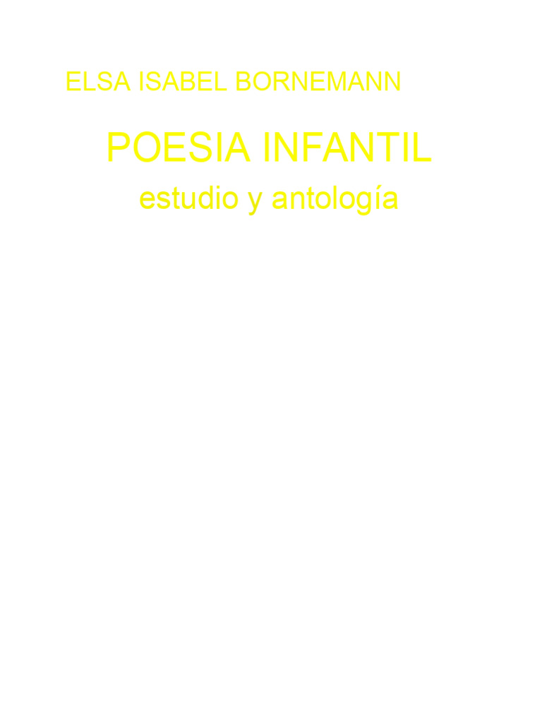 Poesía Infantil de Elsa Bornemann | PDF | Poesía | Metro (poesía)