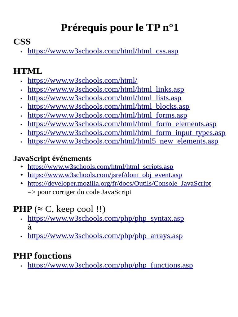 Prérequis TP1 | PDF