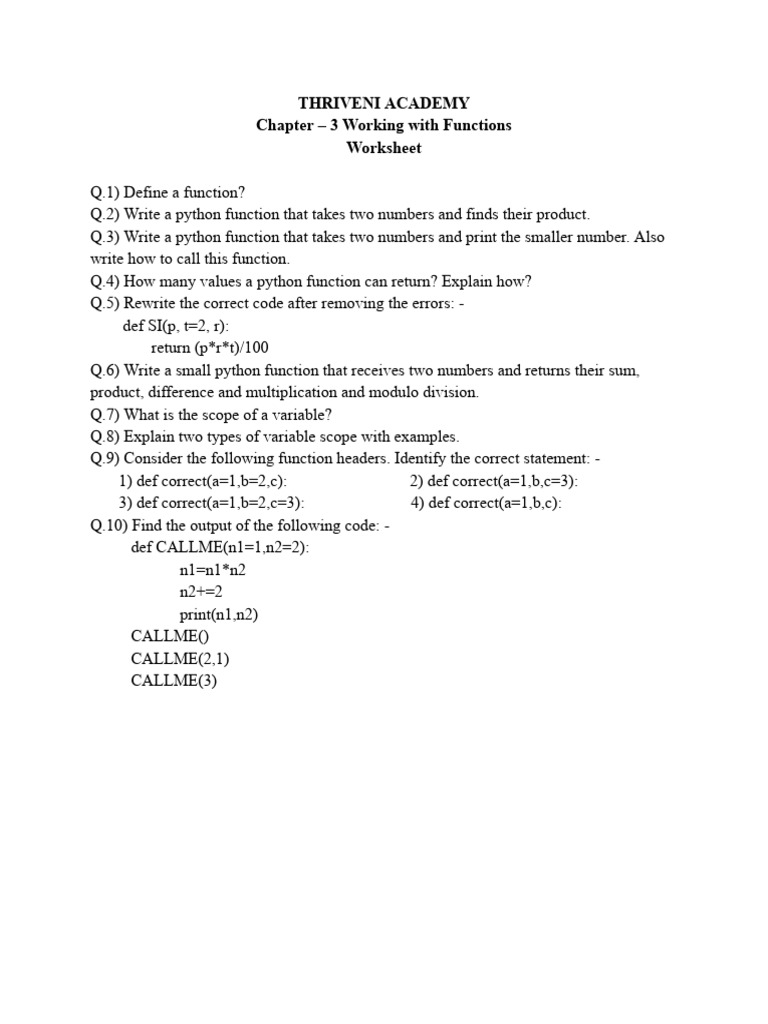 Chapter - 3 Working With Functions | PDF