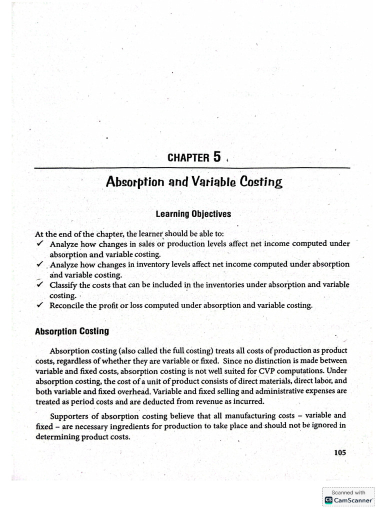 Absorption-and-Variable-Costing | PDF