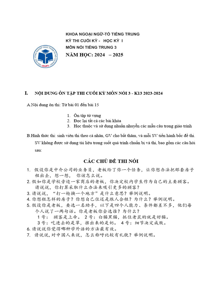 Chủ đề nói 3-k14-202425 | PDF