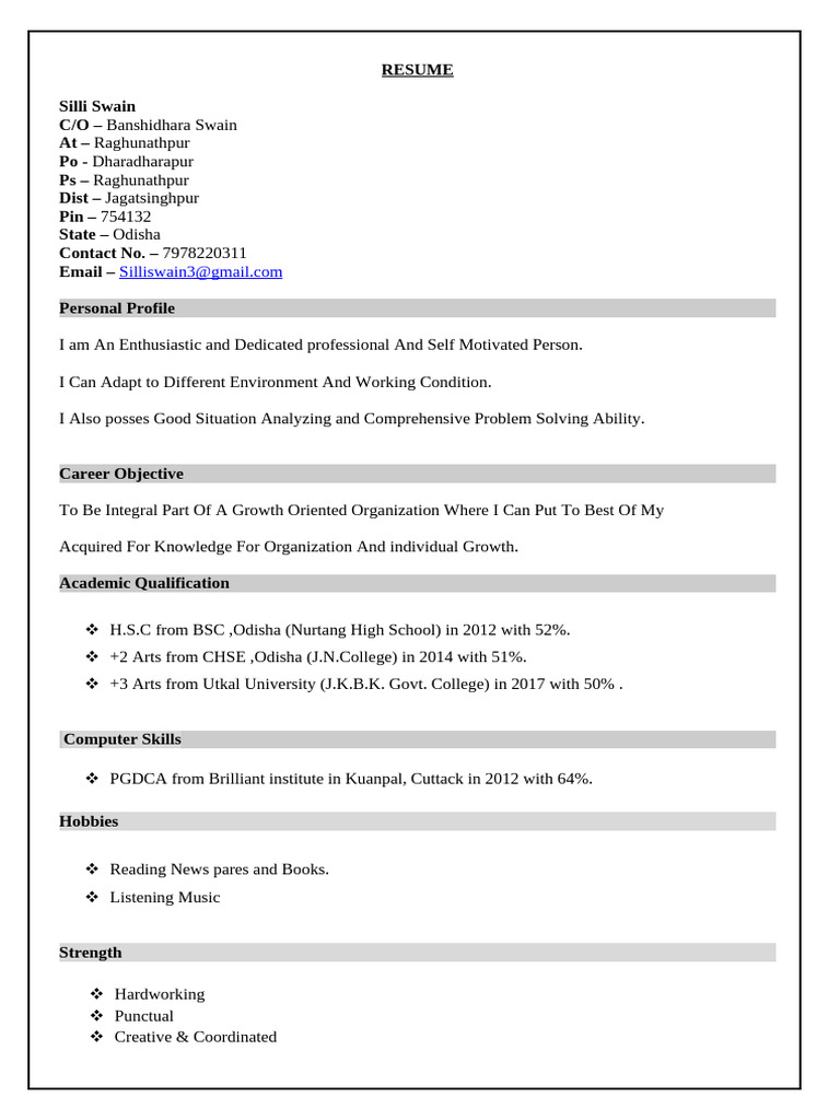 Sili Swain New | PDF