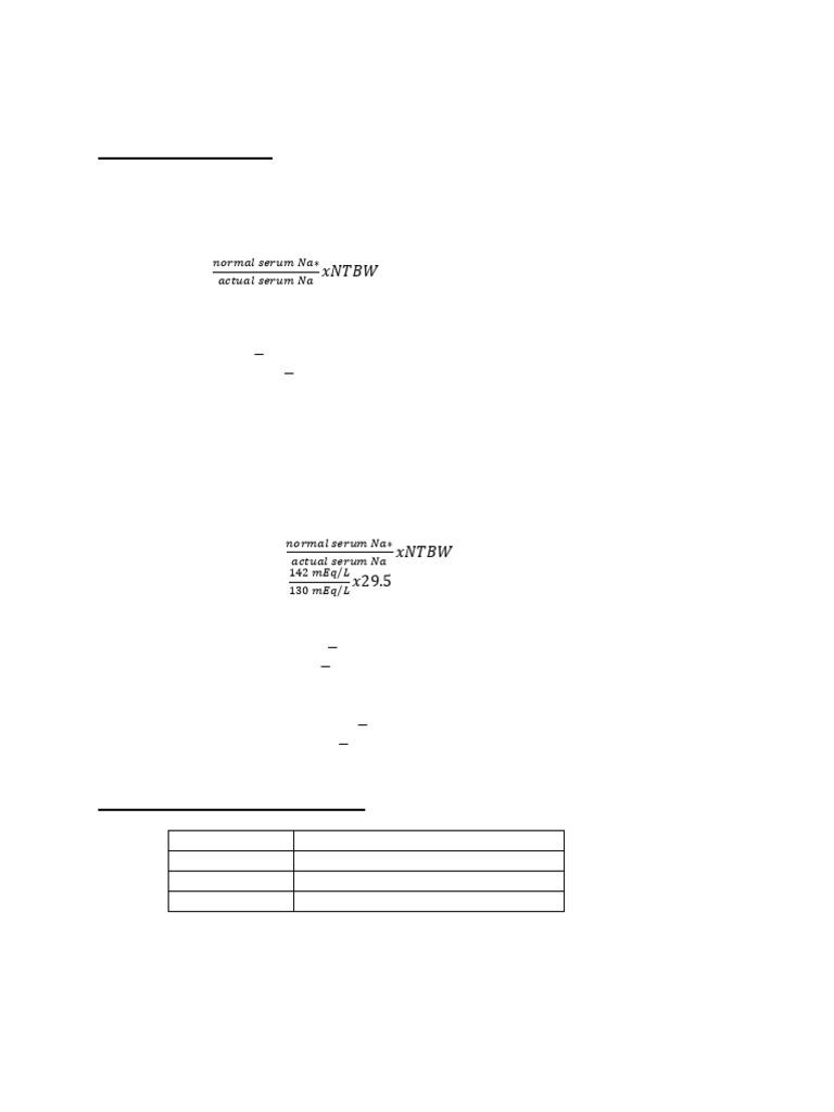 Renal Disease Weight and Protein Formulas | PDF | Chronic Kidney ...