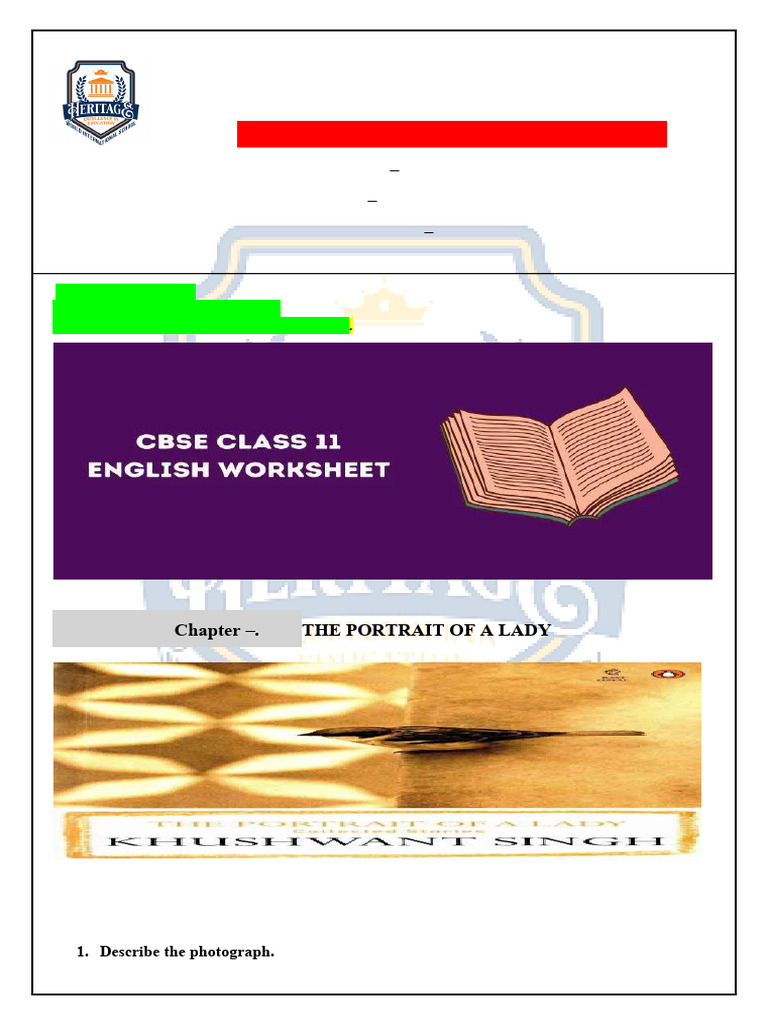 Class 11 Worksheet (English) | PDF | Time Management | Professional Skills