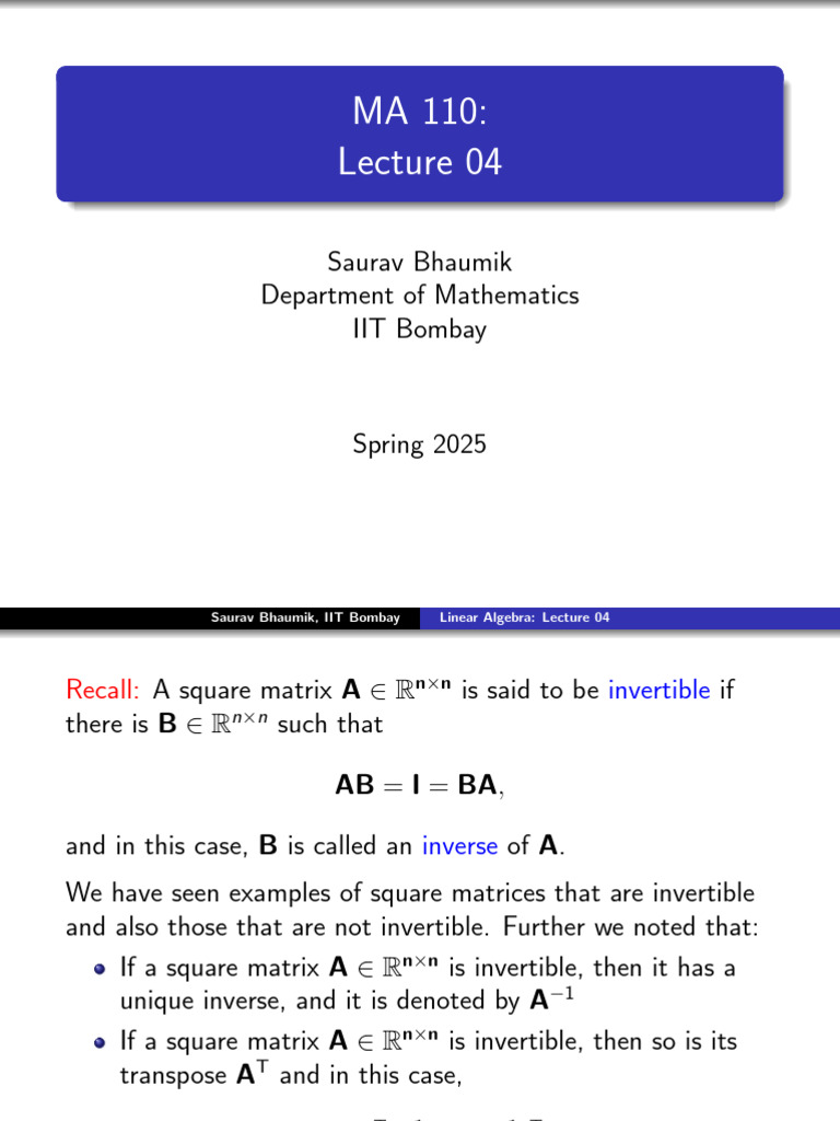 Lecture4_D3 | PDF | Matrix (Mathematics) | Functions And Mappings