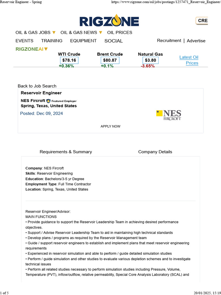 Reservoir Engineer - Spring | PDF | Petroleum Reservoir | Petroleum