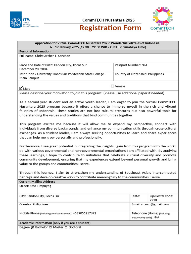 Updated 2025 - CommTECH-Nusantara-JanRegistration-Form-2 | PDF