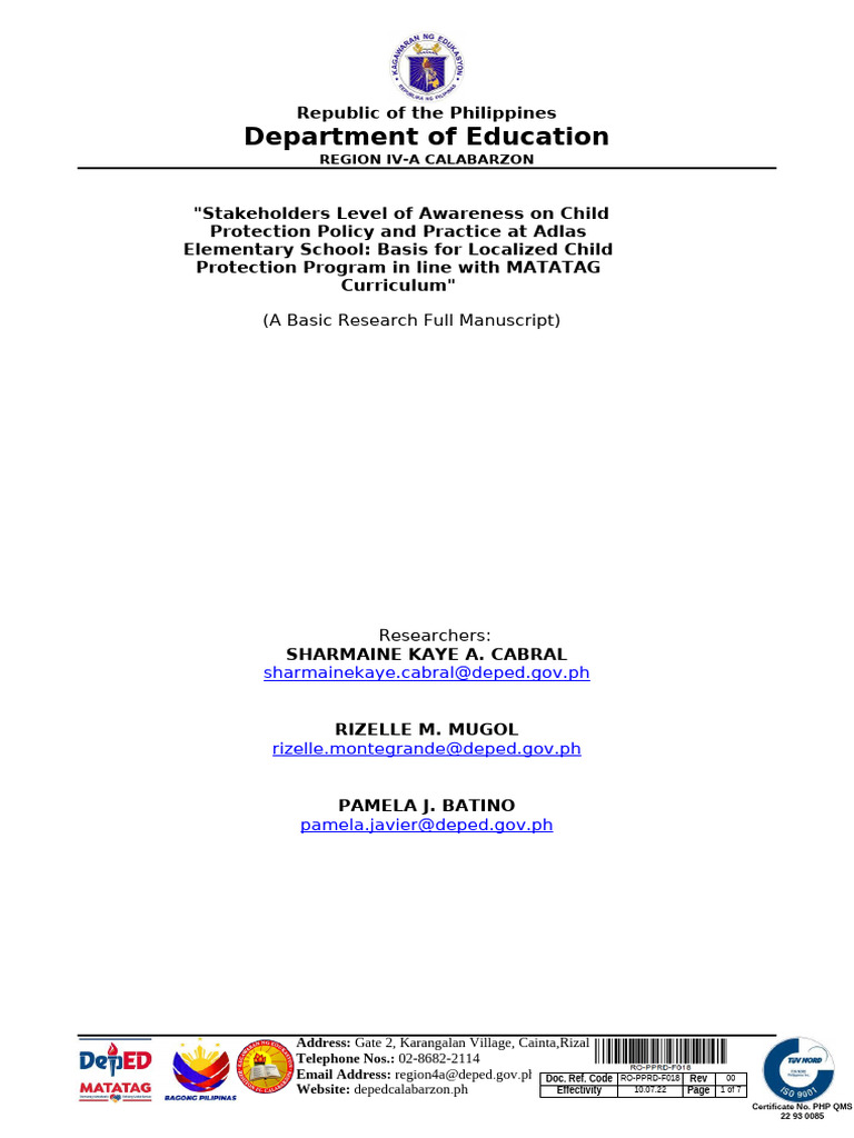 template for full paper-Basic Research (1) | PDF | Teachers