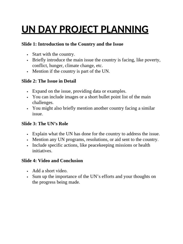 UN Day Project: Country Issue Overview | PDF