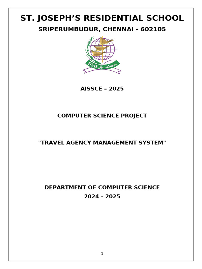 Travel Agency Management System | PDF | Sql | Databases