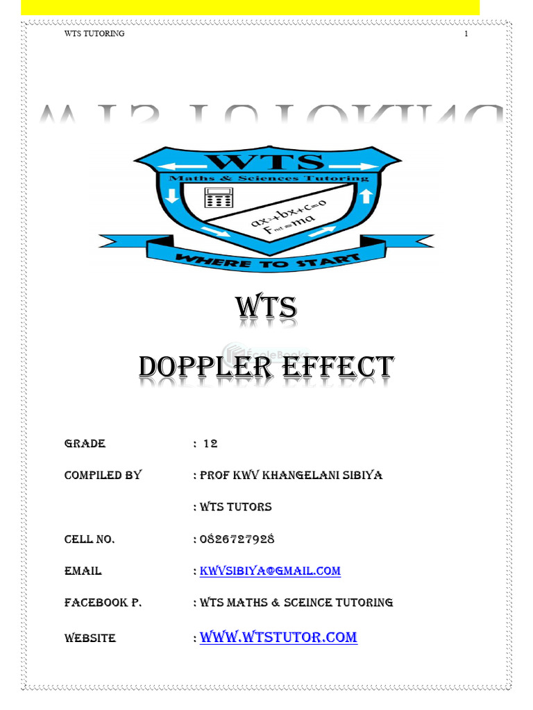 Wts Doppler Effect | PDF
