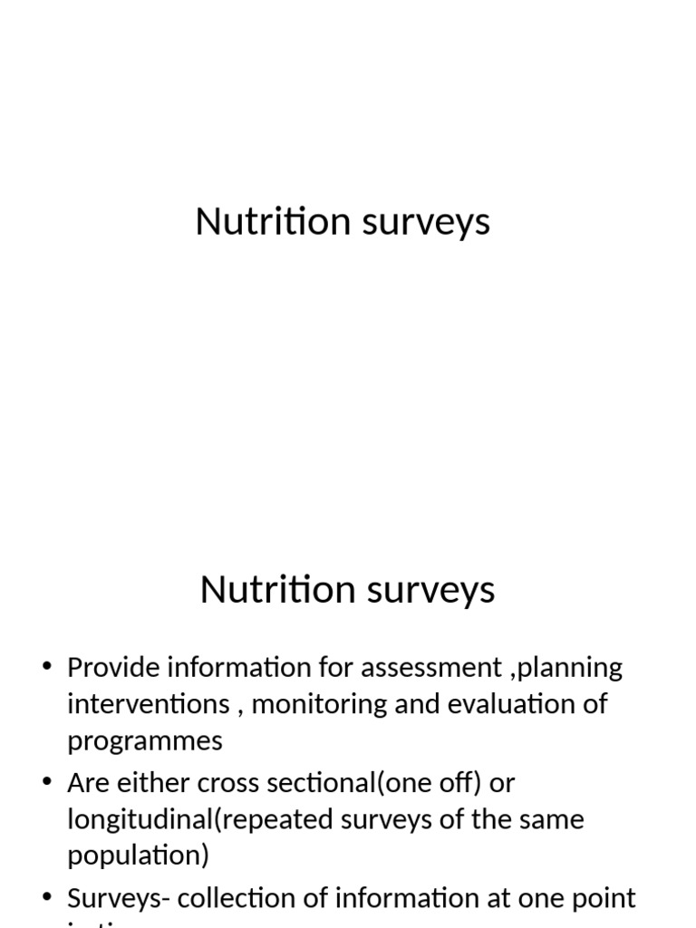 Nutrition Surveys 1 | PDF