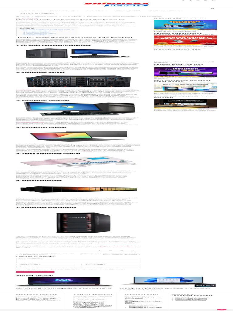 Mengenal Jenis-Jenis Komputer (7 Tipe Komputer) | PDF