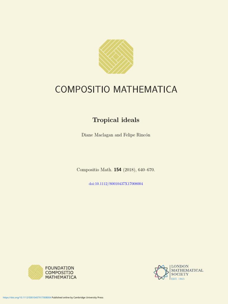 Tropical Ideals | PDF | Vector Space | Algebraic Geometry