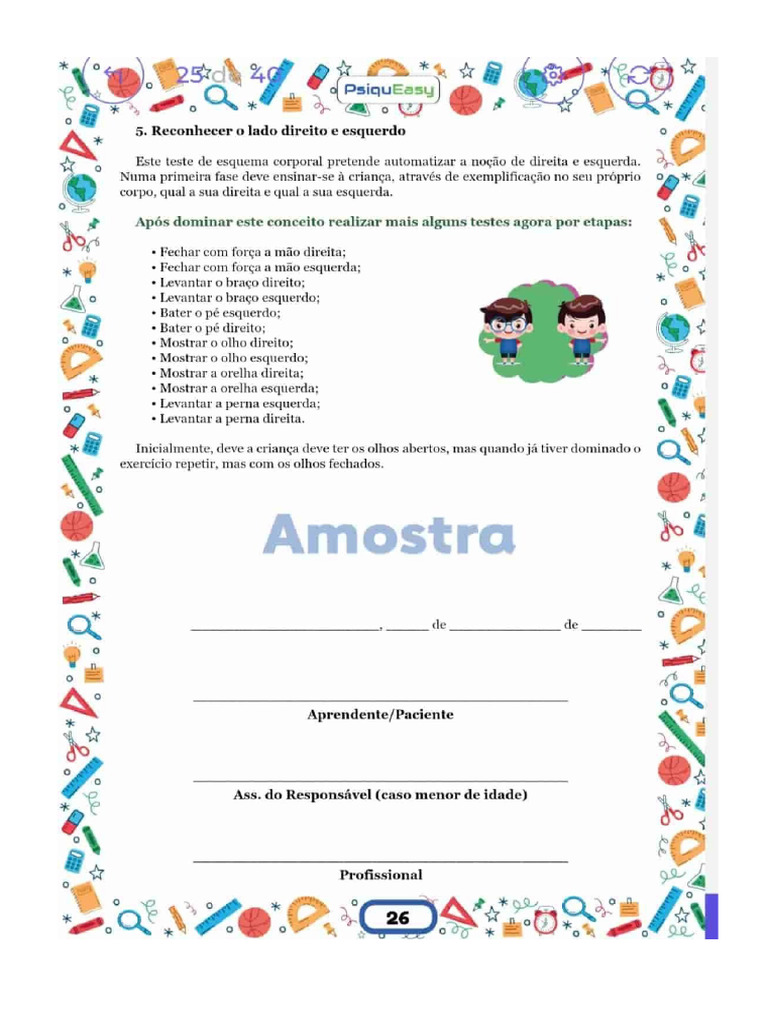 teste esquema corporal | PDF