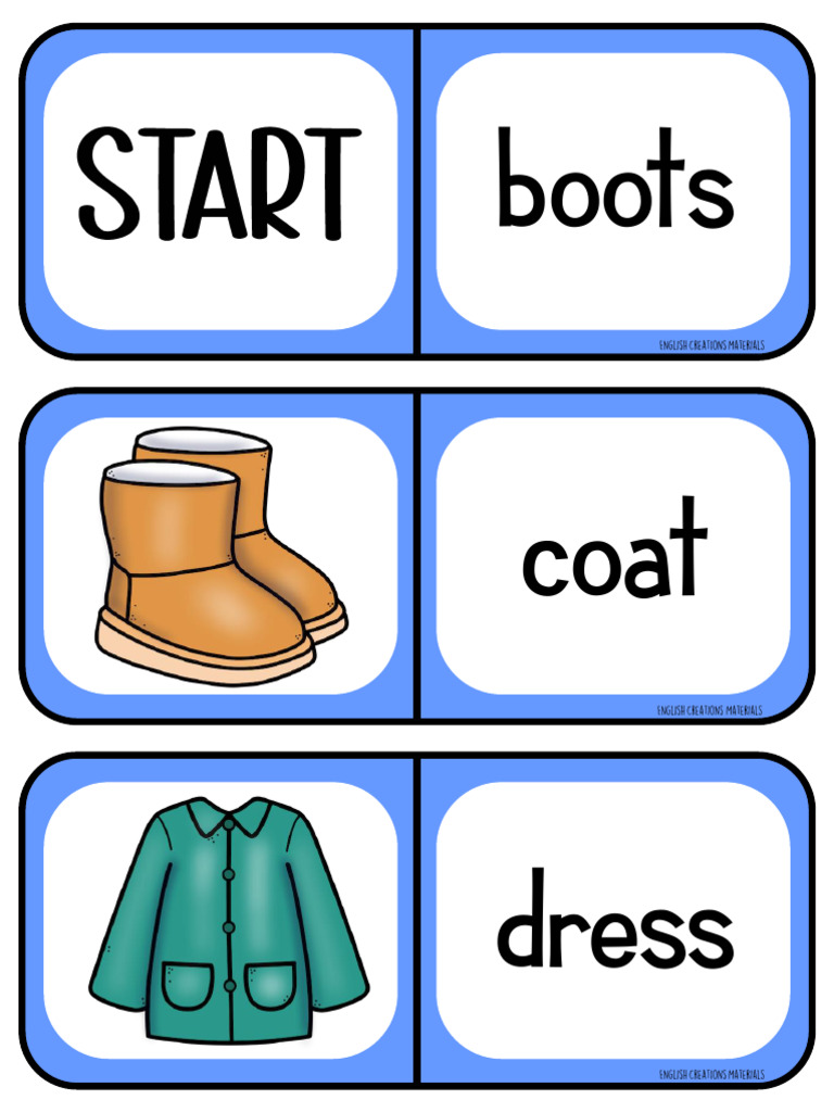 CLOTHESdomino EnglishCreationMaterials | PDF