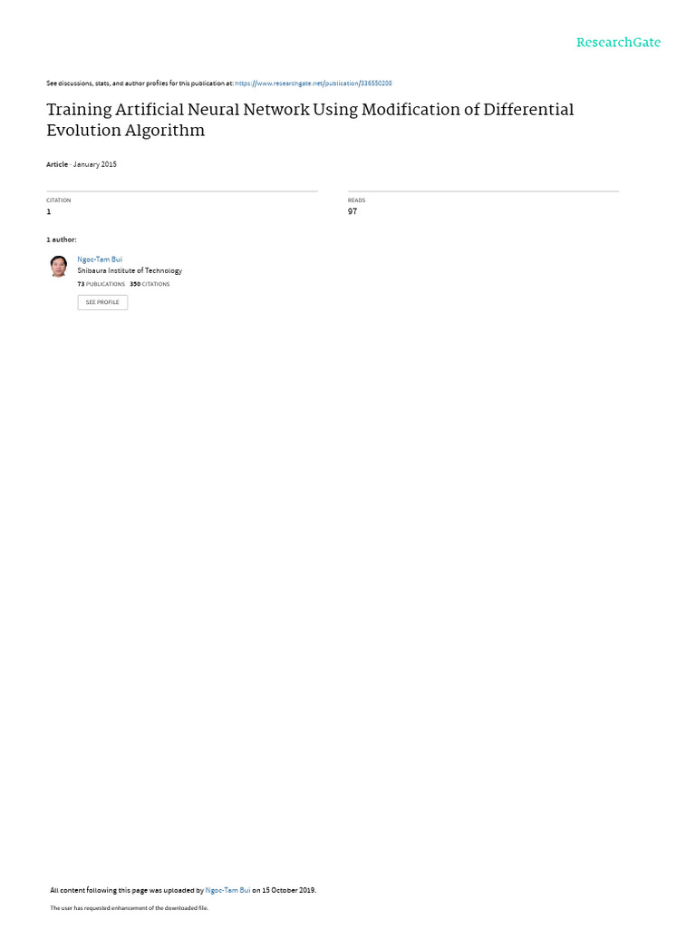 2015TrainingArtificialNeuralNetworkUsingModificationofDifferentialEvolutionAlgorithm | PDF ...