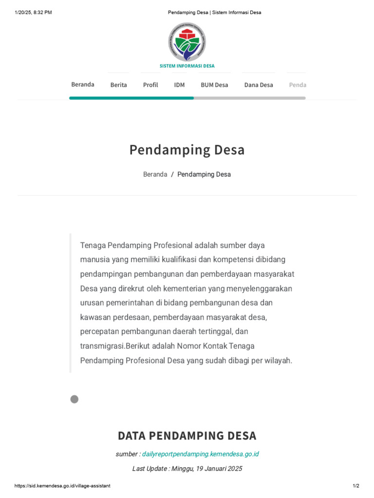 Pendamping Desa - Sistem Informasi Desa | PDF