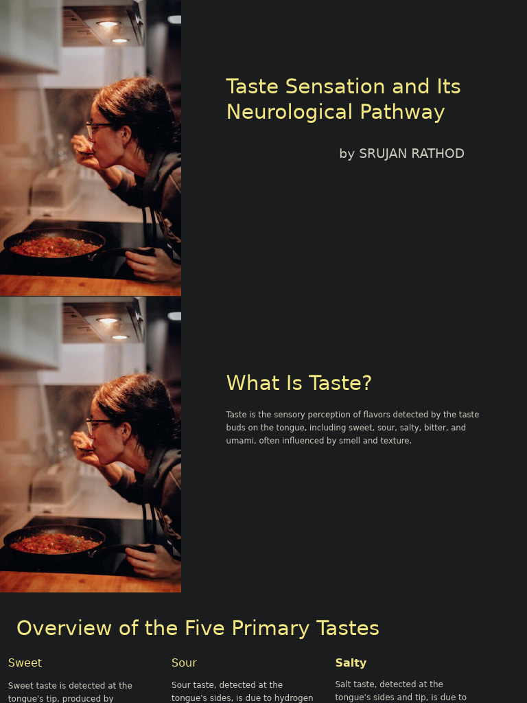 Taste Sensation & Neurological Pathway | PDF | Taste | Neuroscience
