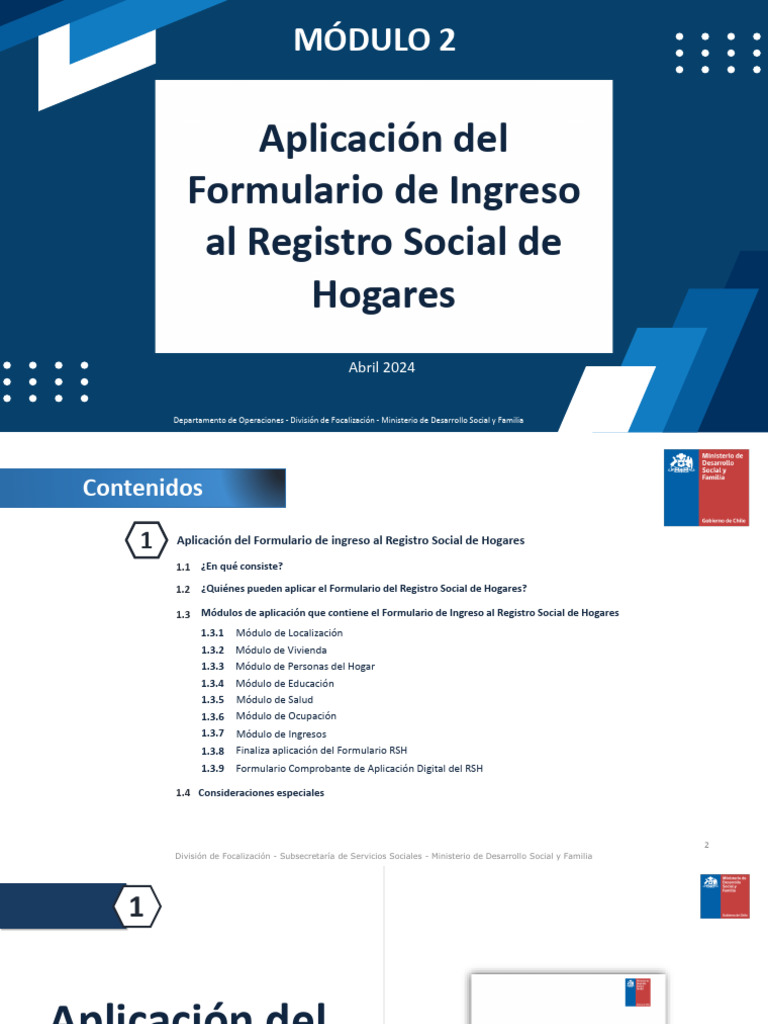 1.1. PPT - Aplicacion Del Formulario RSH (Versión Imprimible) | PDF ...