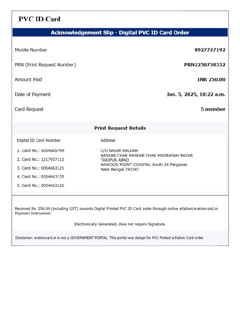 Acknowledgement Slip 2250758332 | PDF