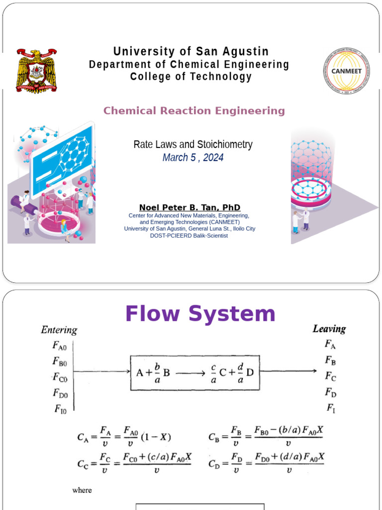 CRE Lecture 3 ( (Rate Laws and Stoichiometry) 2 | PDF | Chemical Reactor | Stoichiometry