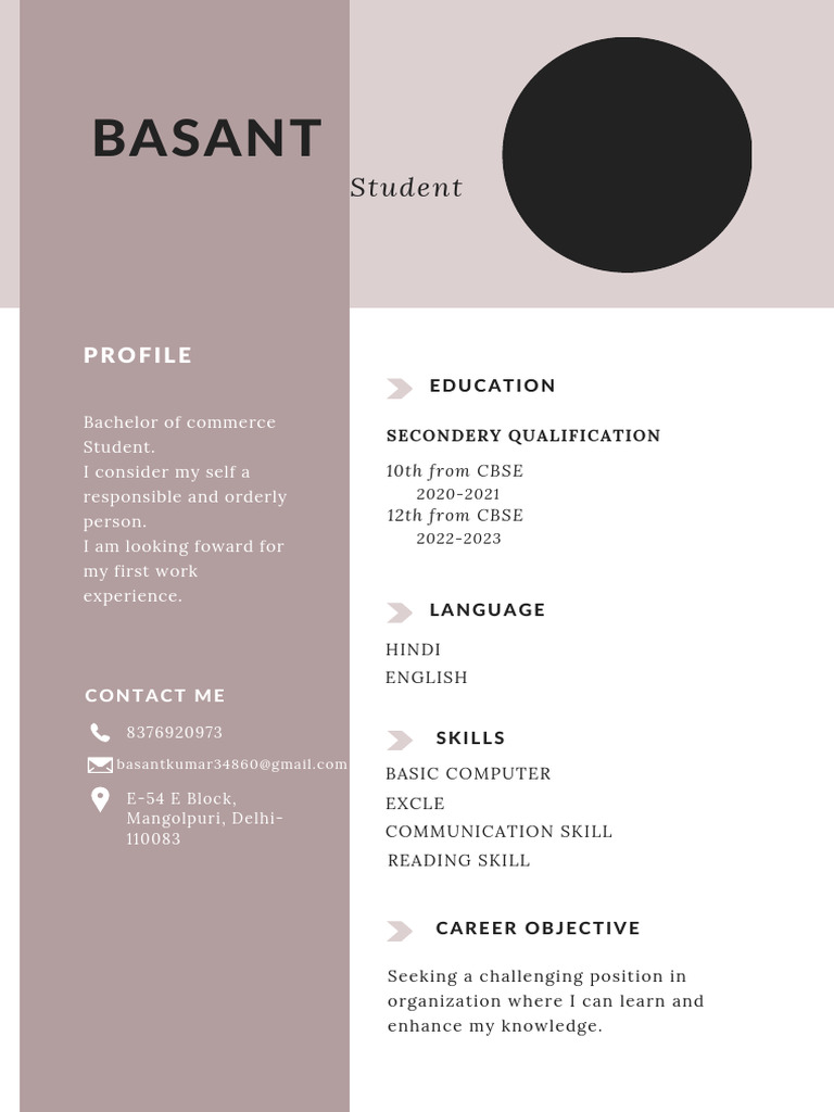 White Simple Student CV Resume | PDF