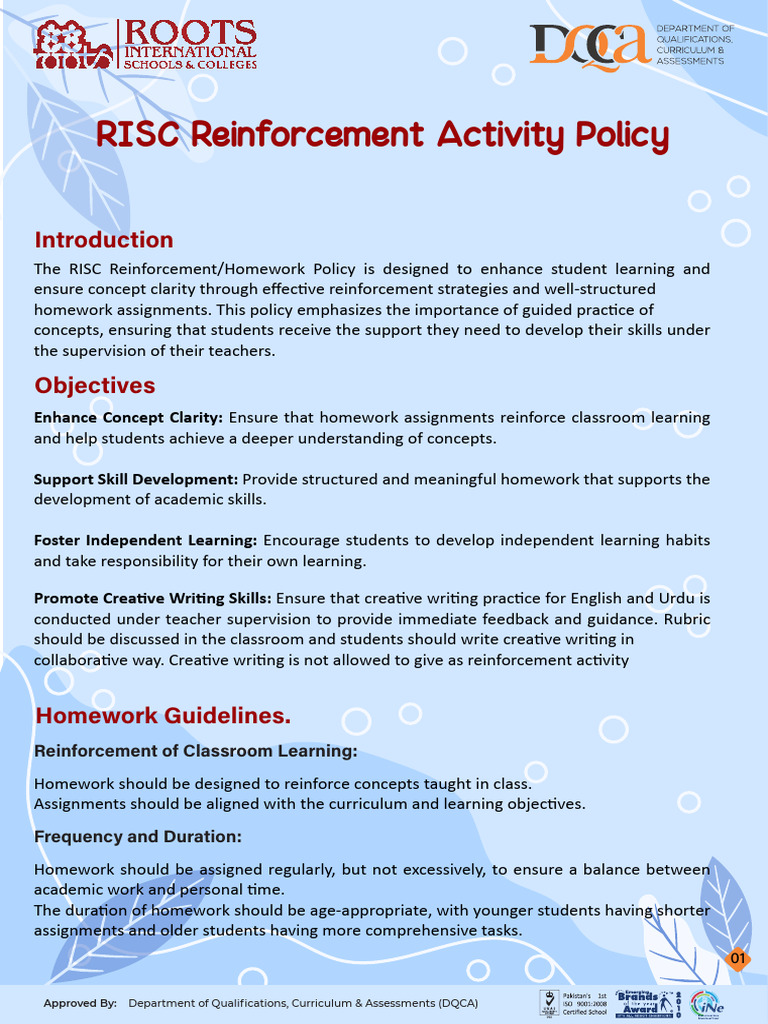 Reinforcement Activity Policy (1) - 241022 - 130756 | PDF | Homework ...