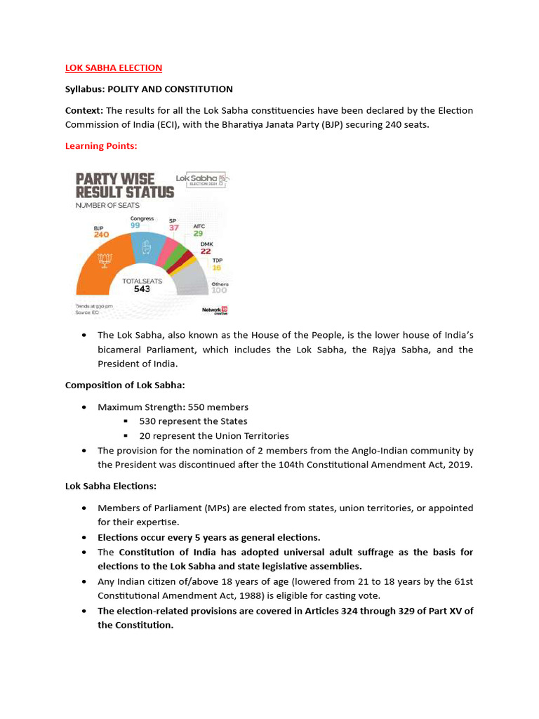 5 June 2024 Current Affairs | PDF | Voting | Political Law