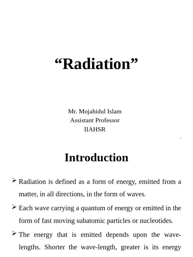 Radiation Basics for Students | PDF | Radiation | Electromagnetic Radiation