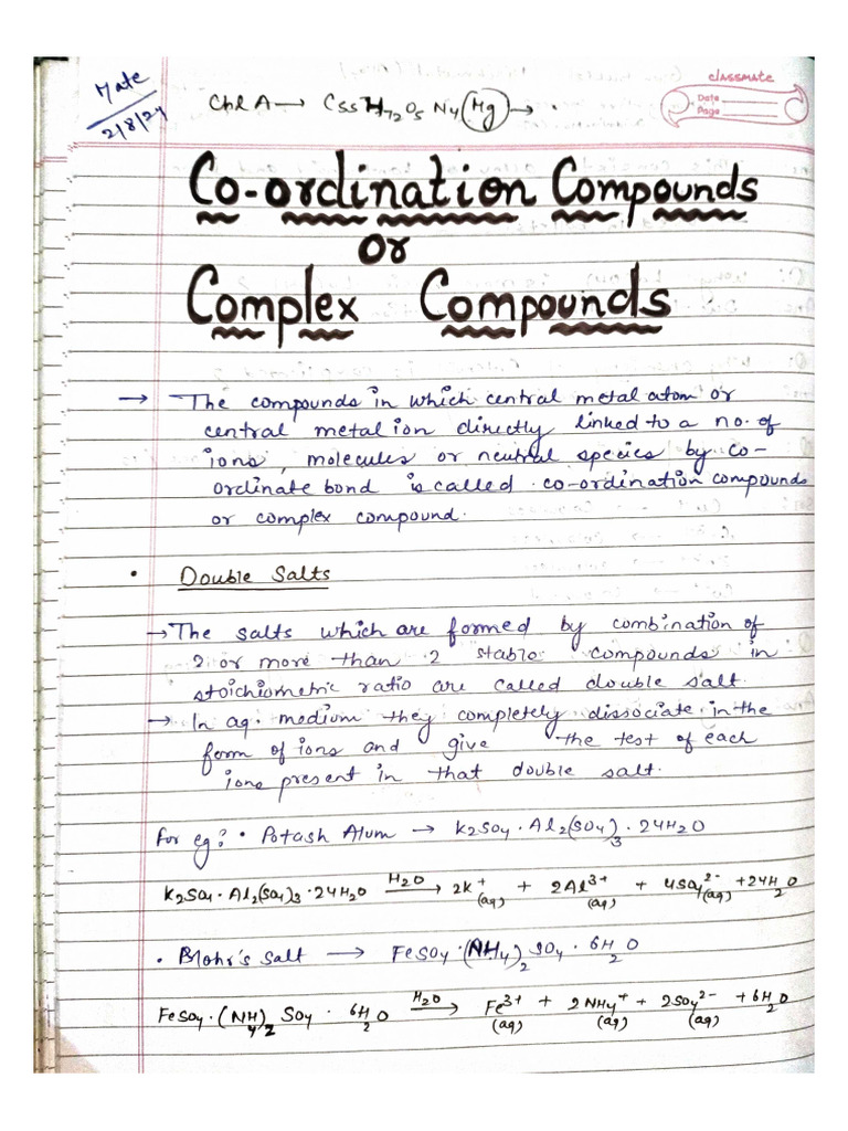 Coordination Compounds | PDF