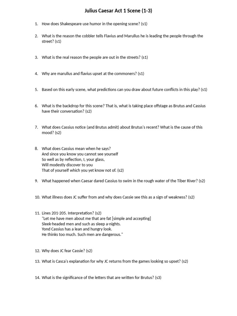 Julius Caesar Quiz | PDF