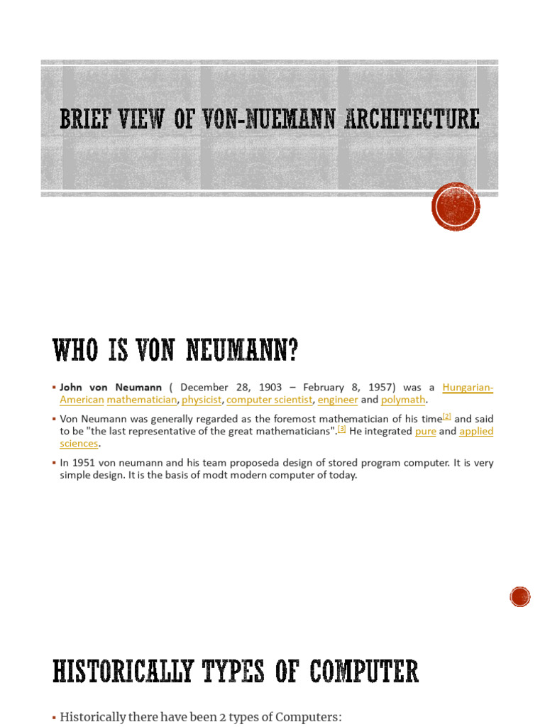 John von Neumann Architecture Explained | PDF | Computer Data Storage ...
