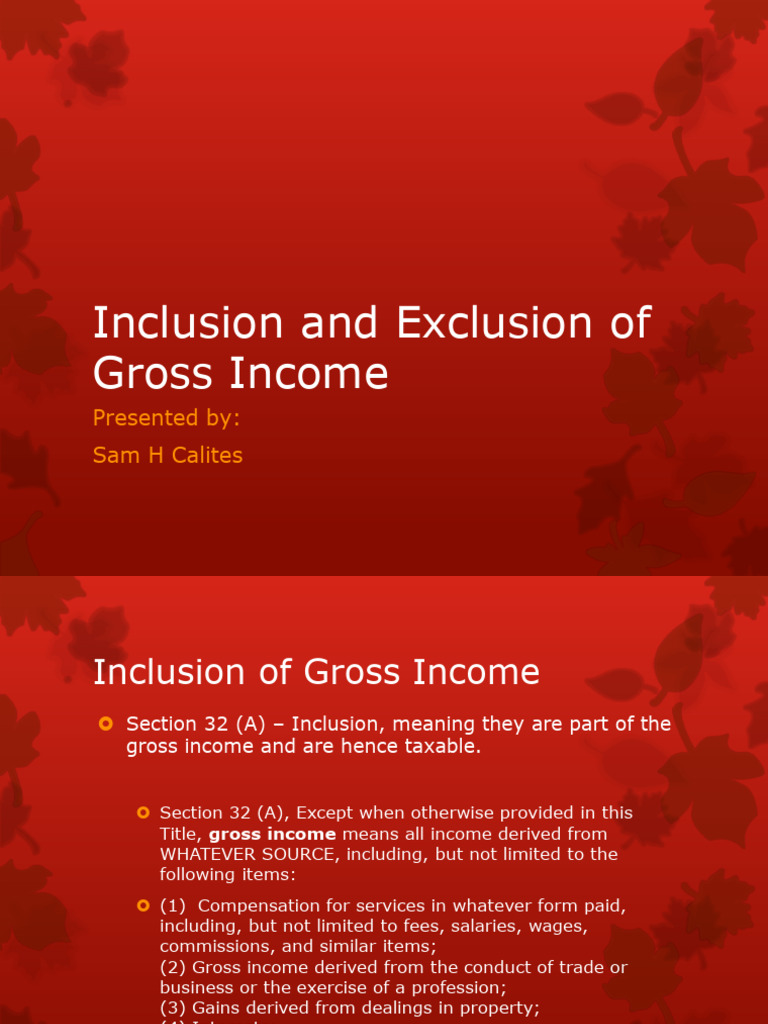 Inclusion and Exclusion of Gross Income Module 4 | PDF | Gross Income ...