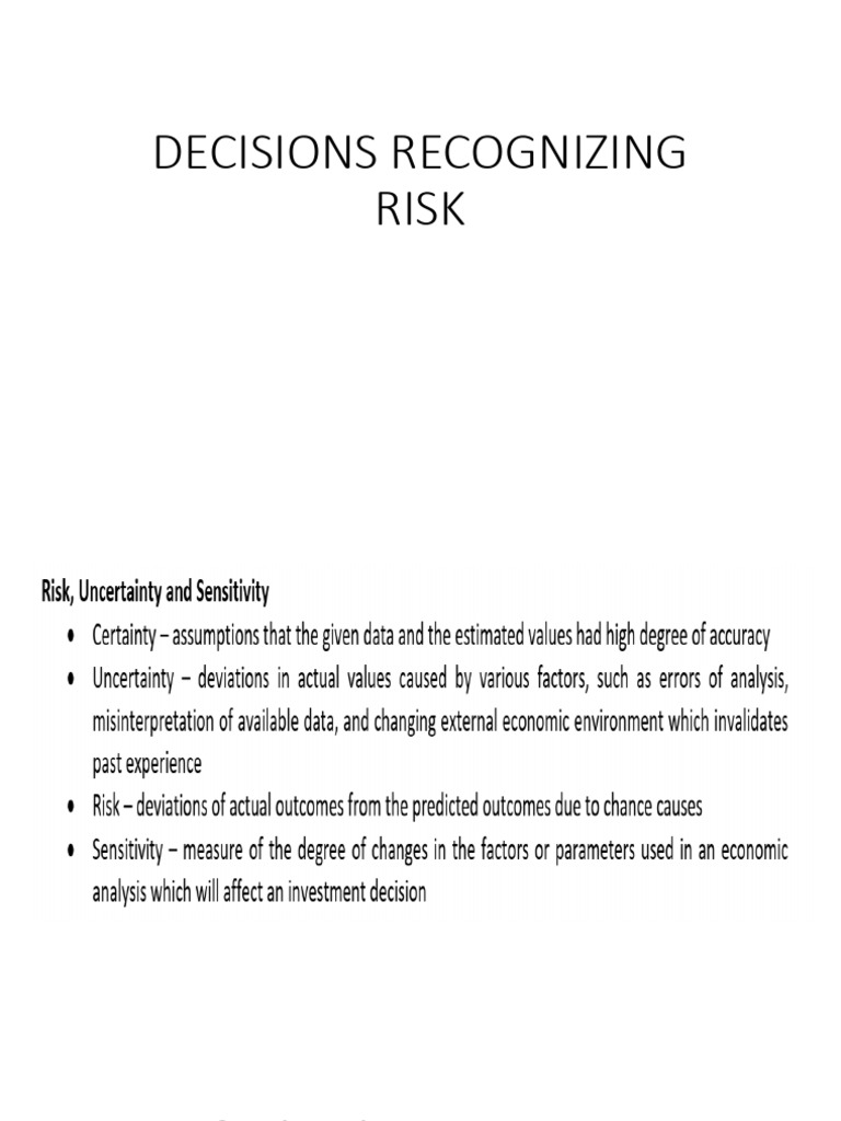 Decisions Recognizing Risk 1 | PDF