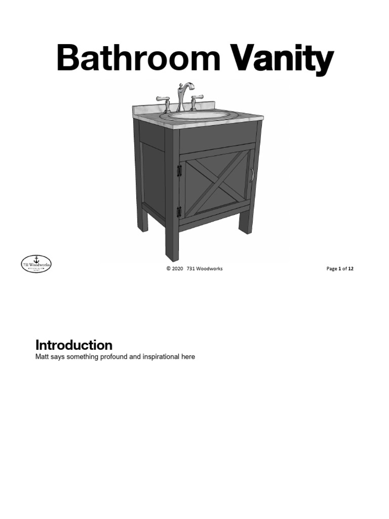 Bathroom Vanity Construction Plans | PDF | Door