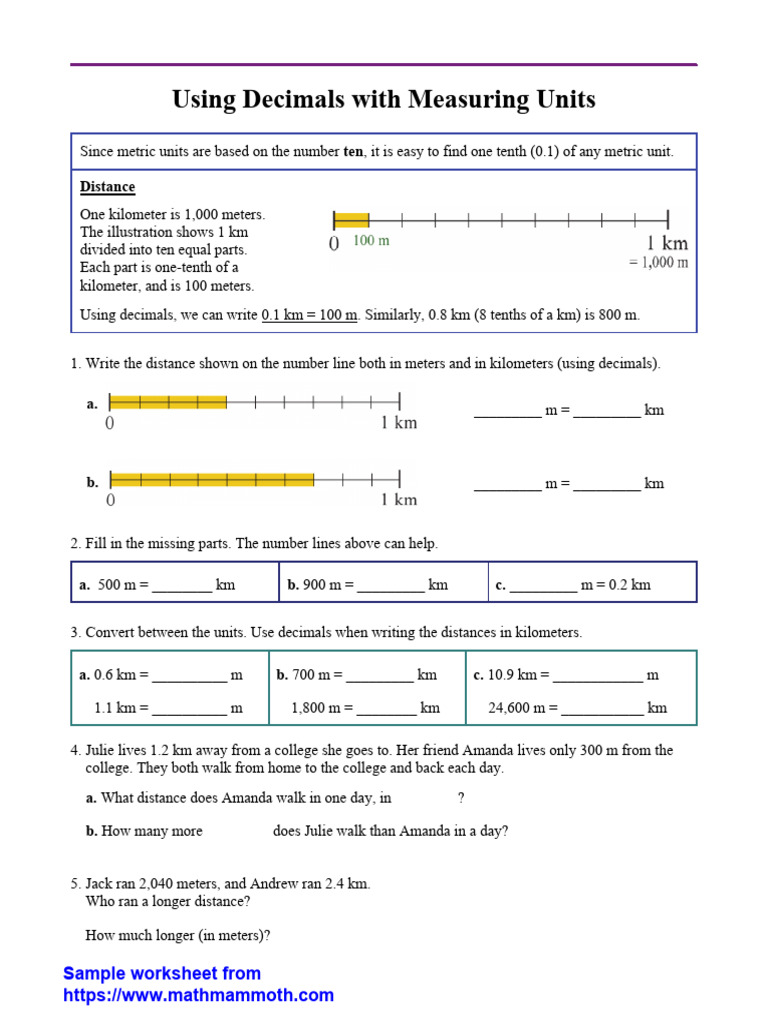 Decimals 1 Using Decimals Measuring Units | PDF | Litre | Kilogram