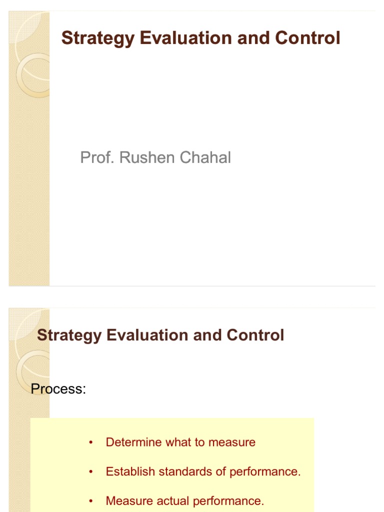 Strategy Evaluation and Control | PDF