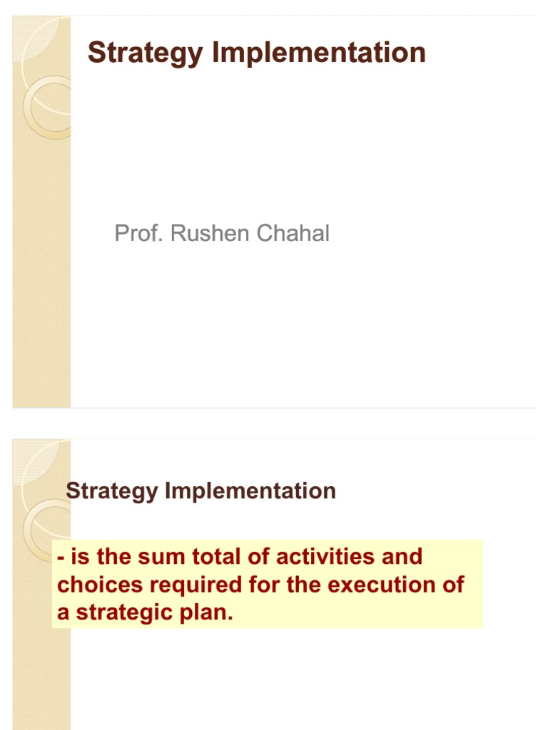 Strategy Implementation and Control | PDF | Organizational Structure ...