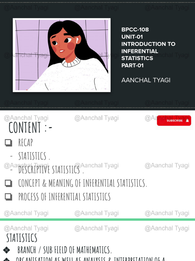 BPCC 108 Unit 01 Introduction To Inferential Statistics @aanchal | PDF ...
