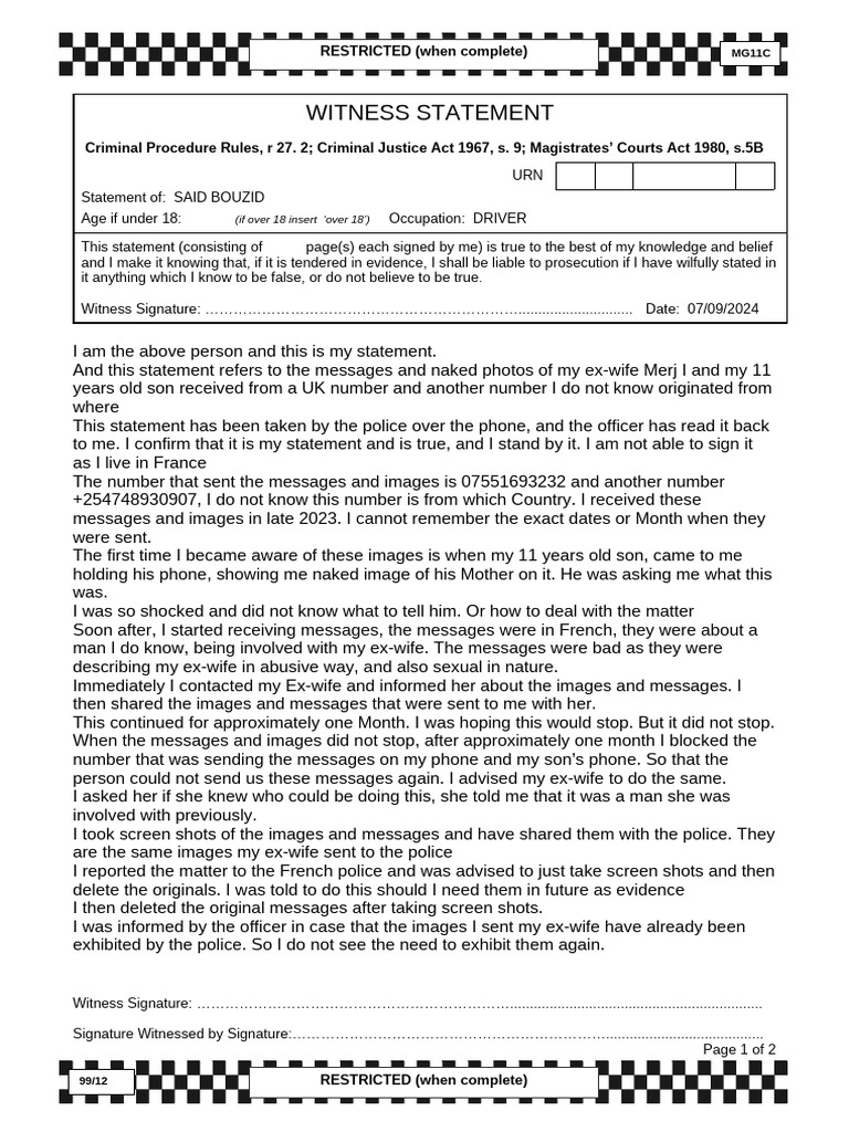 Mg11 Bouzid | PDF | Witness | Criminal Law