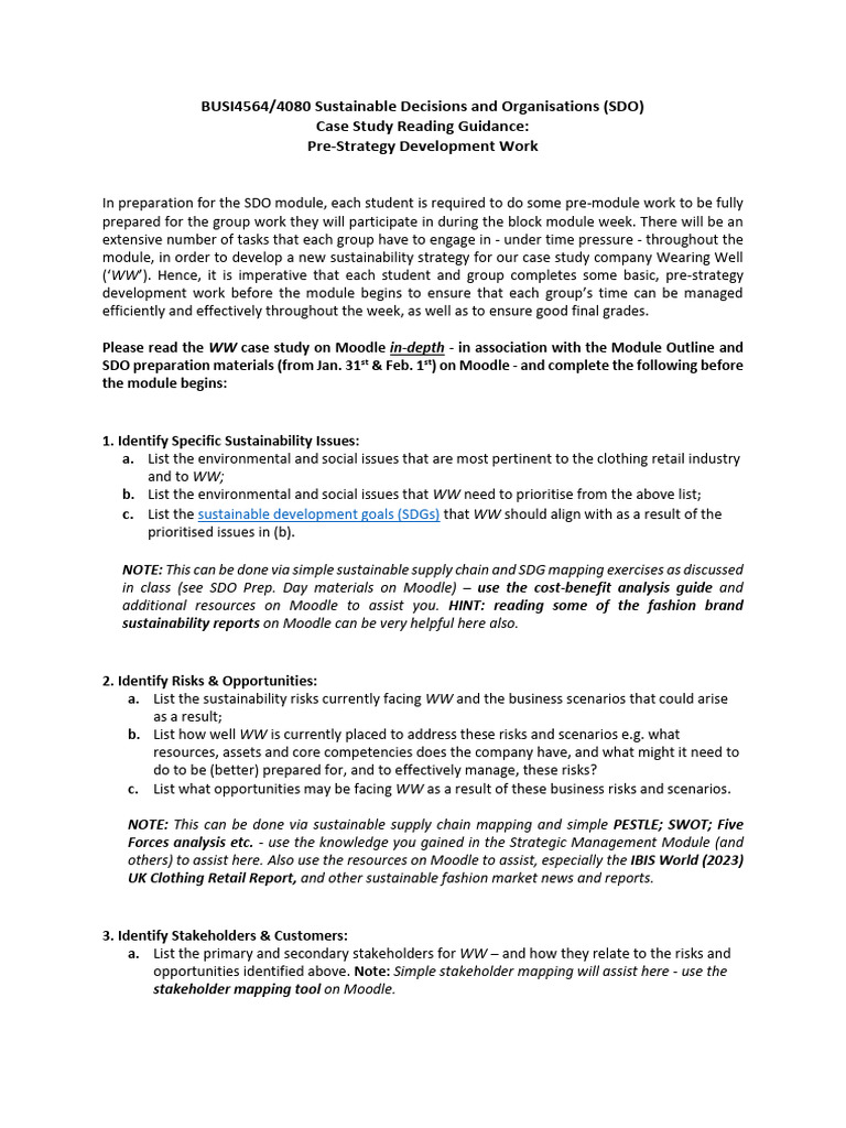 Sdo Pre Module Work Requirements Guidance 2024 Pdf Strategic