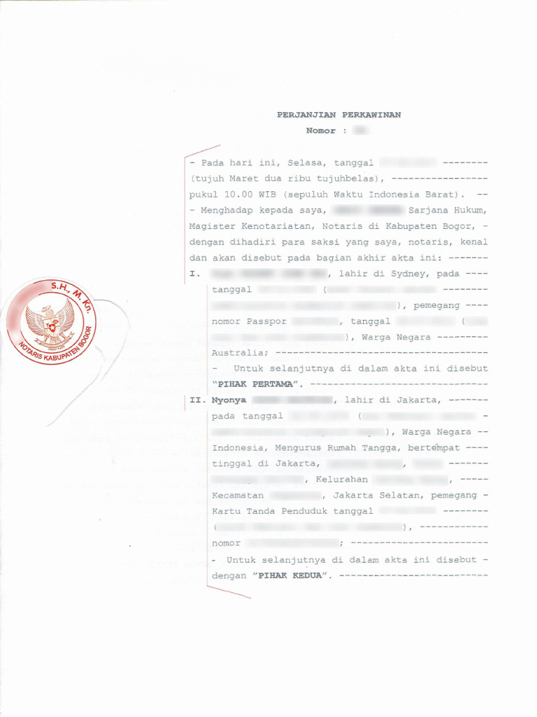 Prayogo Advocaten Contoh Akta Perjanjian Kawin Yang Dibuat Setelah ...